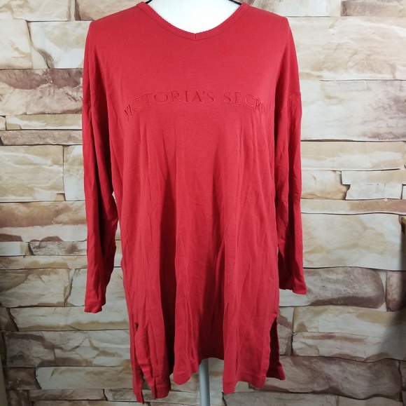 Victoria's Secret | Tops | Victorias Secret Red Oversized Sleeping ...